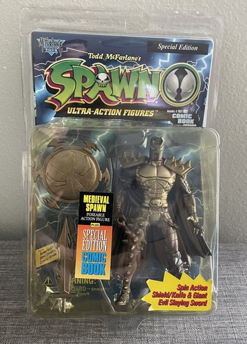 New in Box 1996 McFarlane Gold Medieval Spawn Action Figure * Packaging ...