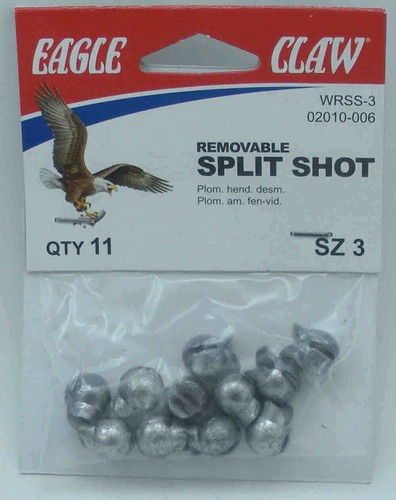 Eagle Claw 02010-006 Taille 3 Amovible Split Shot | eBay