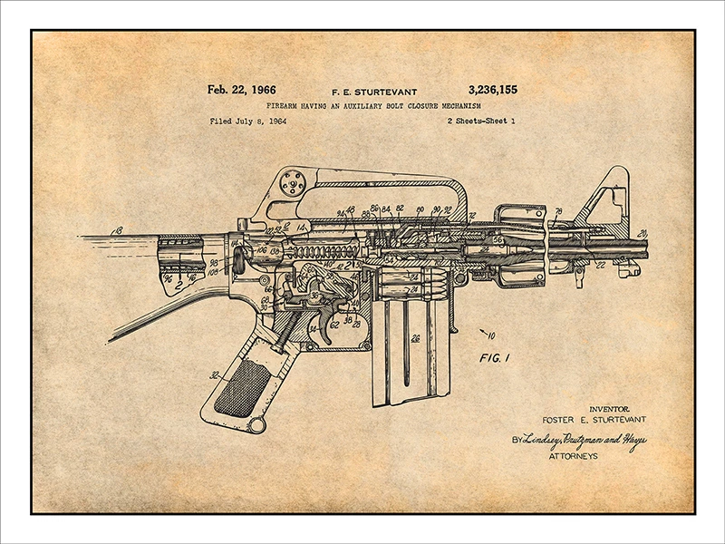 M16 Assault Rifle Drawing