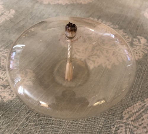 Set Of Two FIRELIGHT Glass Oil Lamps 5” Squashed & 4” Round | eBay