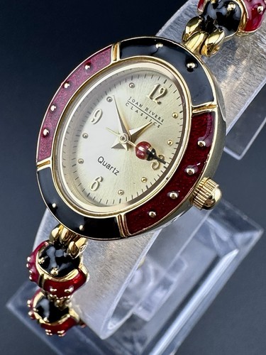 Working Vintage Joan Rivers Classic Red & Gold Lady Bug Watch Enamel ...