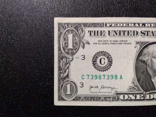 2017 A- one dollar bill RADAR/repeater NOTE { C 73987398 A } | eBay