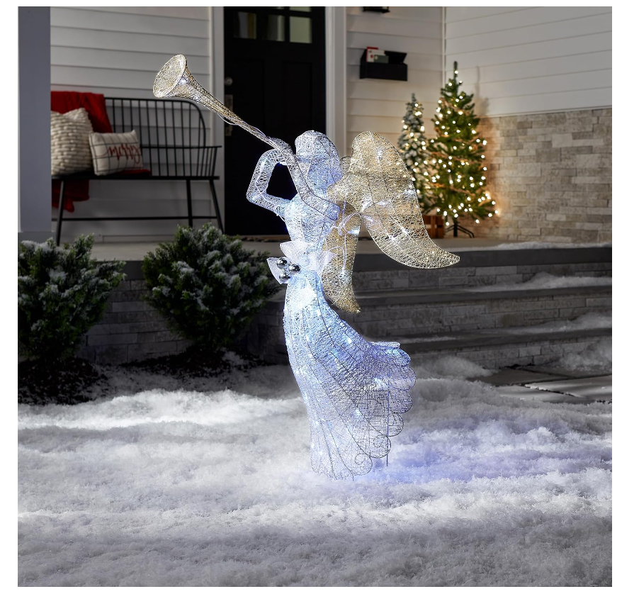 Outdoor Lighted Angel With Trumpet Lighted Outdoor Angel" : Target