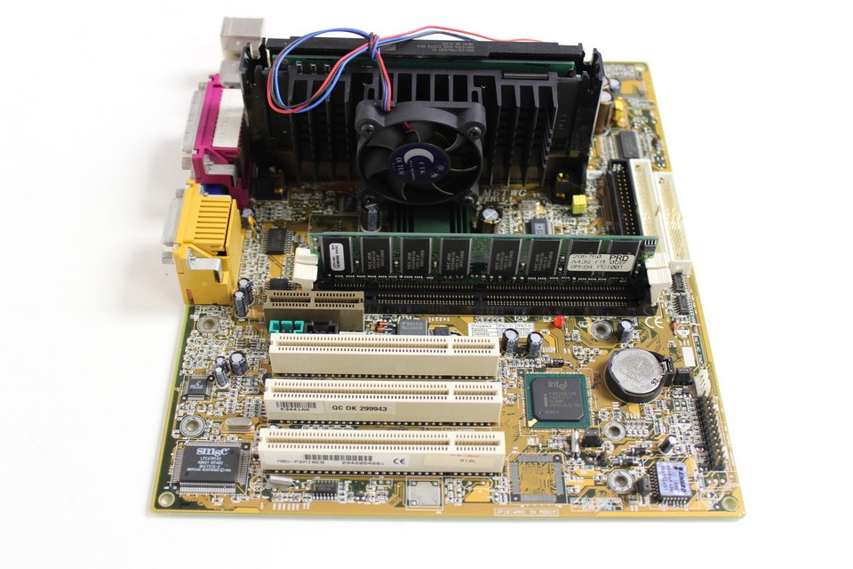 BIOSTAR M6TWG VER 1.1 MOTHERBOARD WITH MEMORY AND 500MHZ PROCESSOR CPU ...