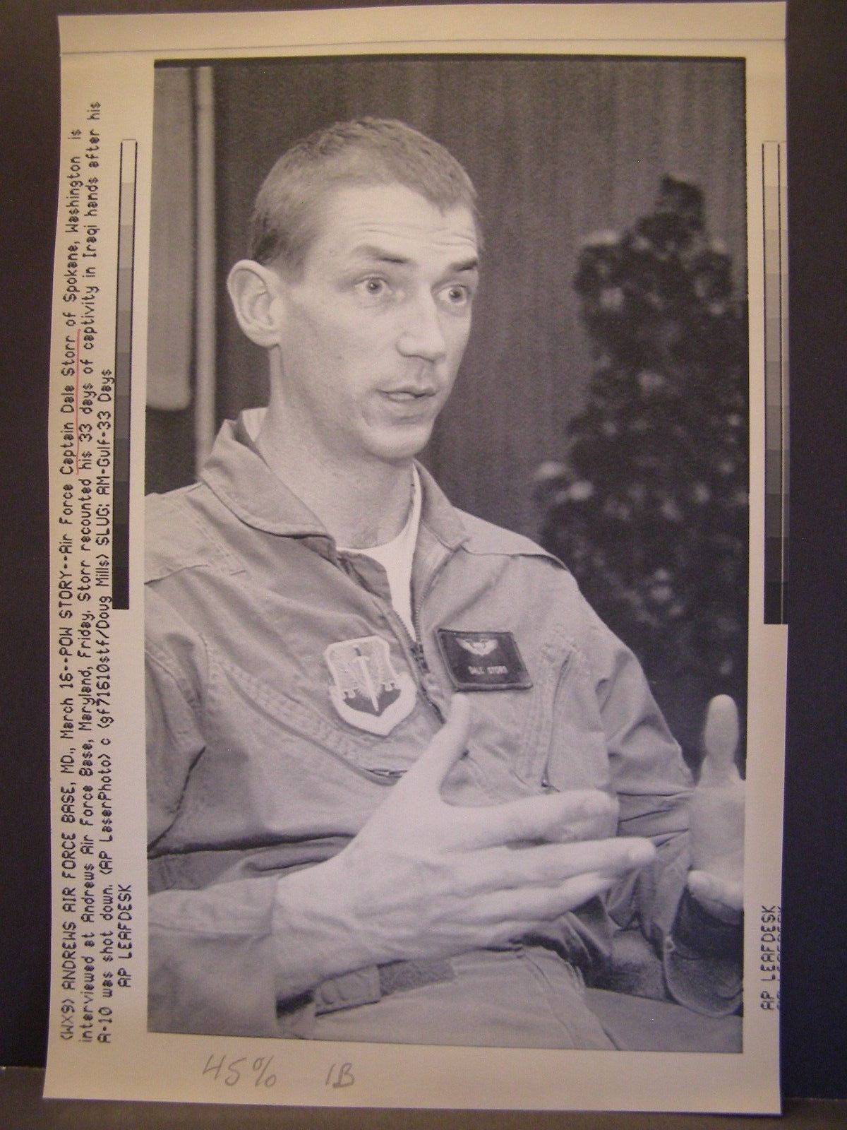 Persian Gulf War Press Wire Photo 1991 Capt Dale Storr Captivity in ...