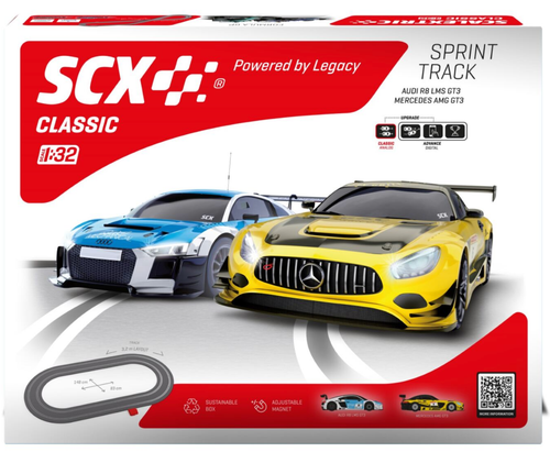 SCX 1/32 SCALE ANALOG Sprint Track Slot Car Racing Set GT3 Cars –U10586 ...