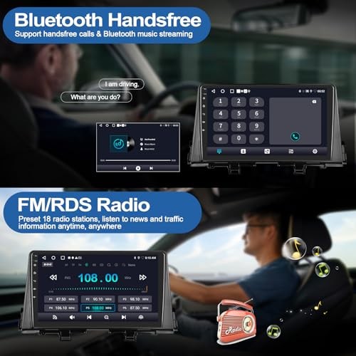 Double Din 9 inch Touchscreen Car Stereo with Wireless CarPlay, Android ...