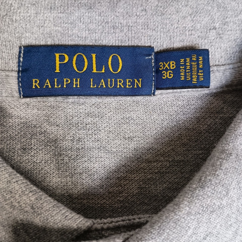NWT Polo Ralph Lauren Mens 3XB Big Gray Long Sleeve Golf Preppy Pony ...