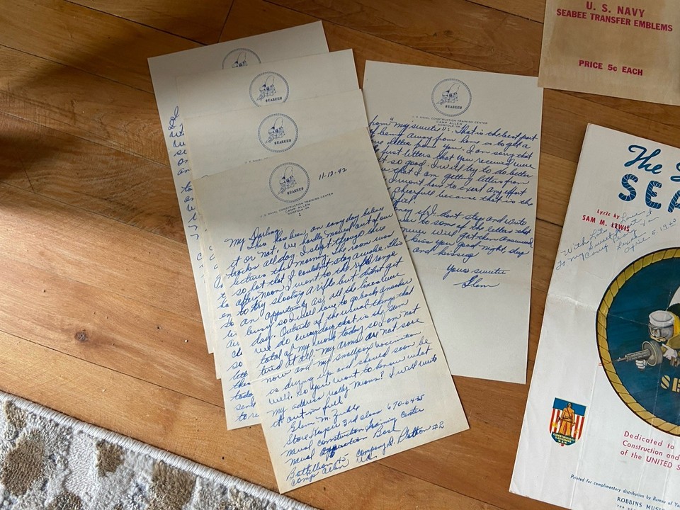 US Navy WWII Seabees Transfer Emblem, Patches, WW2 Letter, Song Of ...