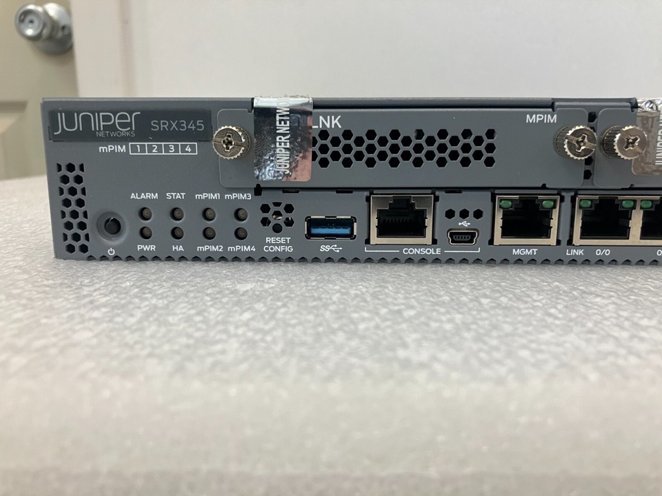 Juniper SRX345-SYS-JB-2AC 8x GE RJ45 & 8x GE SFP FireWall Service ...