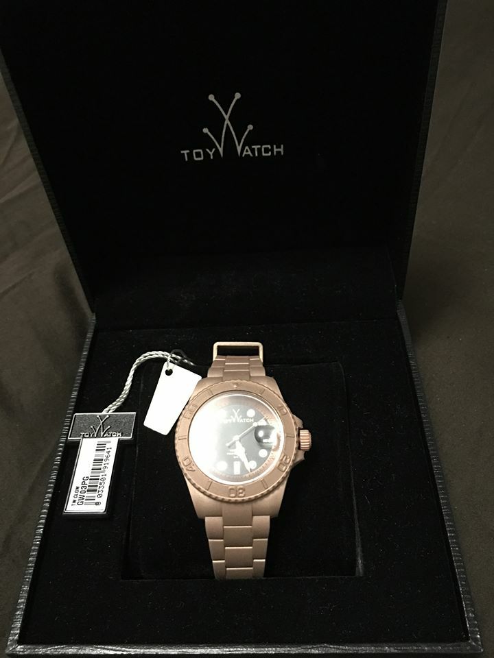 NEW TOYWATCH TOYGLOW GW03PG LADIES GOLD SPORT WATCH BLACK DIAL ...