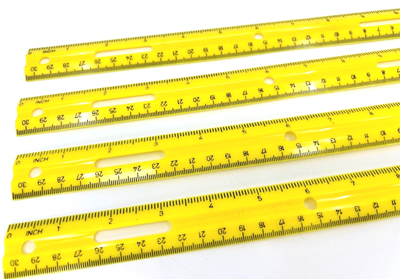 Yellow School Ruler 4 Packs Yellow Flexible Ruler 12" Soft Plastic