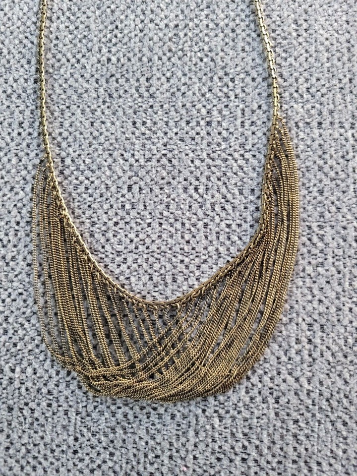 Vintage Necklace Waterfall Multi Strand Chain Necklace | eBay UK