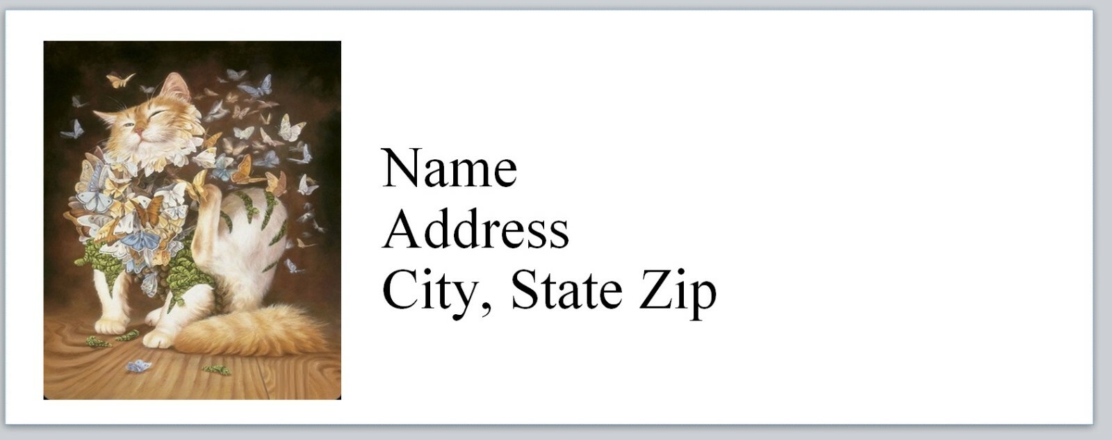 Personalized Address Labels Cat with Butterflies (bx 759) | eBay