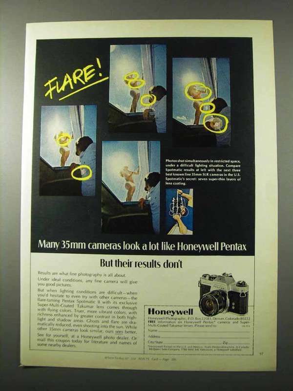 1972 Honeywell Pentax Spotmatic II Camera Ad - Flare! | eBay