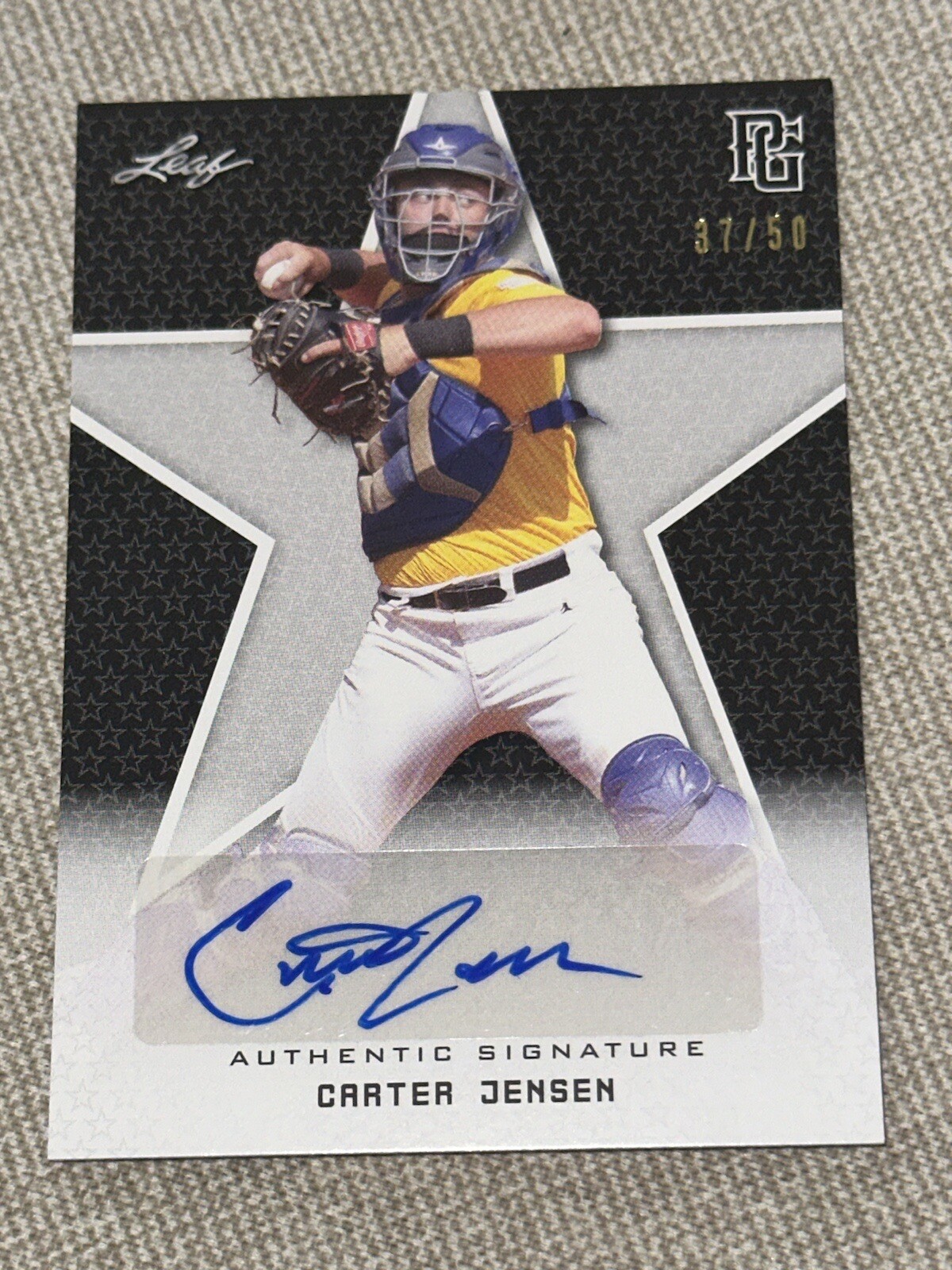 CARTER JENSEN 2020 Leaf PERFECT GAME NS BLACK AUTOGRAPH #37/50 KC ...