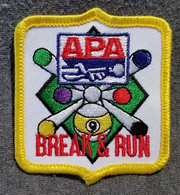 LMH Patch APA American Poolplayers Pool 9 BREAK & RUN B&R 9BR 9-BALL ...