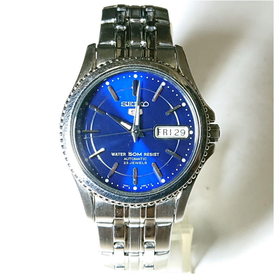 Seiko 5 7S26-01T0 Blue Dial Day Date 23J Automatic Wa… - Gem