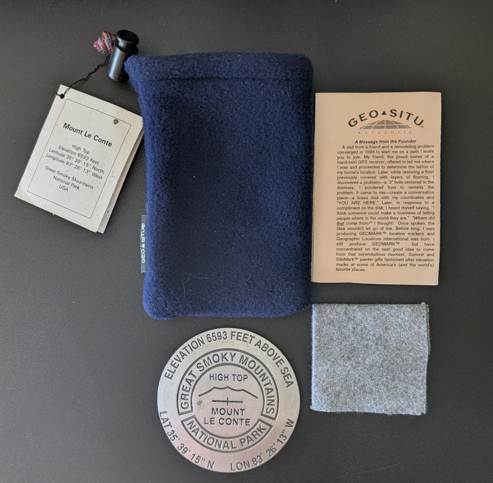 GEO-SITU Mt. LeConte US Survey Benchmark Tennessee Pewter Souvenir ...