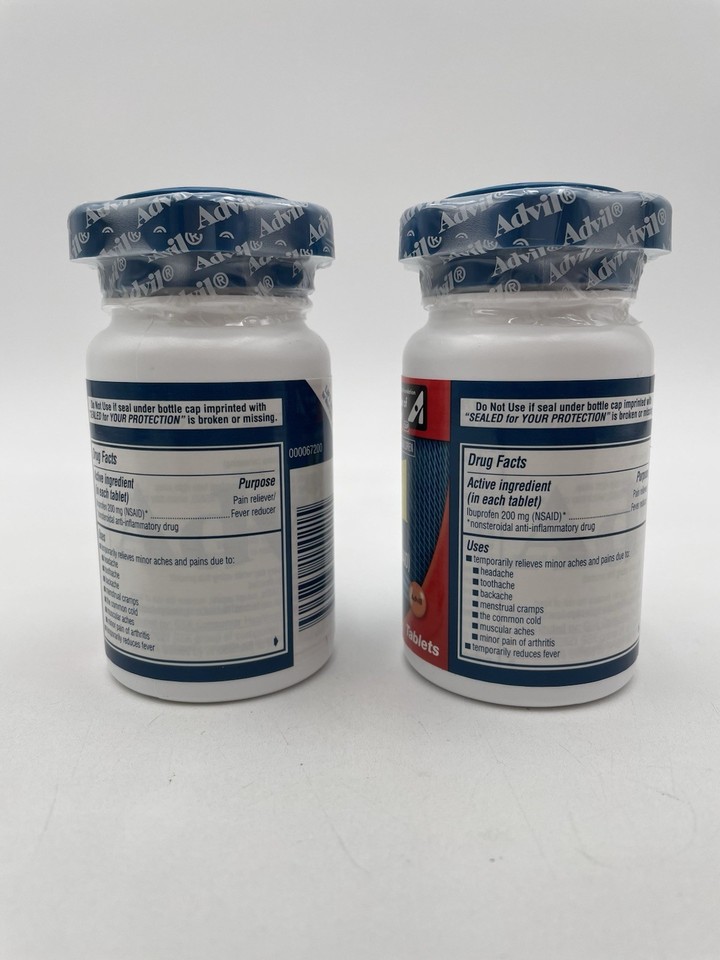 Advil Ibuprofen Pain Reliever/Fever Reducer 200mg Coated Tablets 2PK ...
