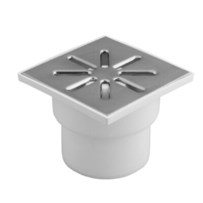 Trapped Shower Gully 150mm x 150mm / 110mm Floor Drain Trap Metal Cover ...