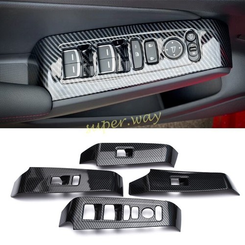 4x Carbon Fiber Car Interior Window Switch Panel Cover For 2022-2025 ...