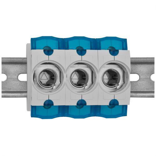 3 St. Einbausicherungssockel 3-polig, Doppelfunktions Klemme bis 35 mm² ...