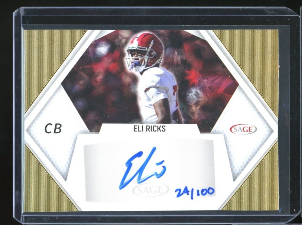 2023 Sage football gold autograph Eli Ricks # A-ER SN 24/100 | eBay
