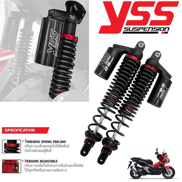 YSS G-sport Red Gas Shock Adjustable Suspension for Honda ADV 150 ...