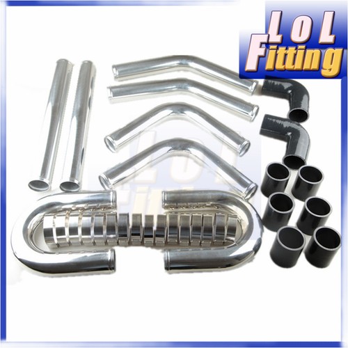 AU Universal 2.25" Inch Aluminum Turbo Intercooler Piping Pipes & Black ...