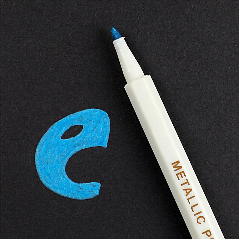 10 Colors Ink Metallic Marker Pens Scrapbook Card Making Stationery ...