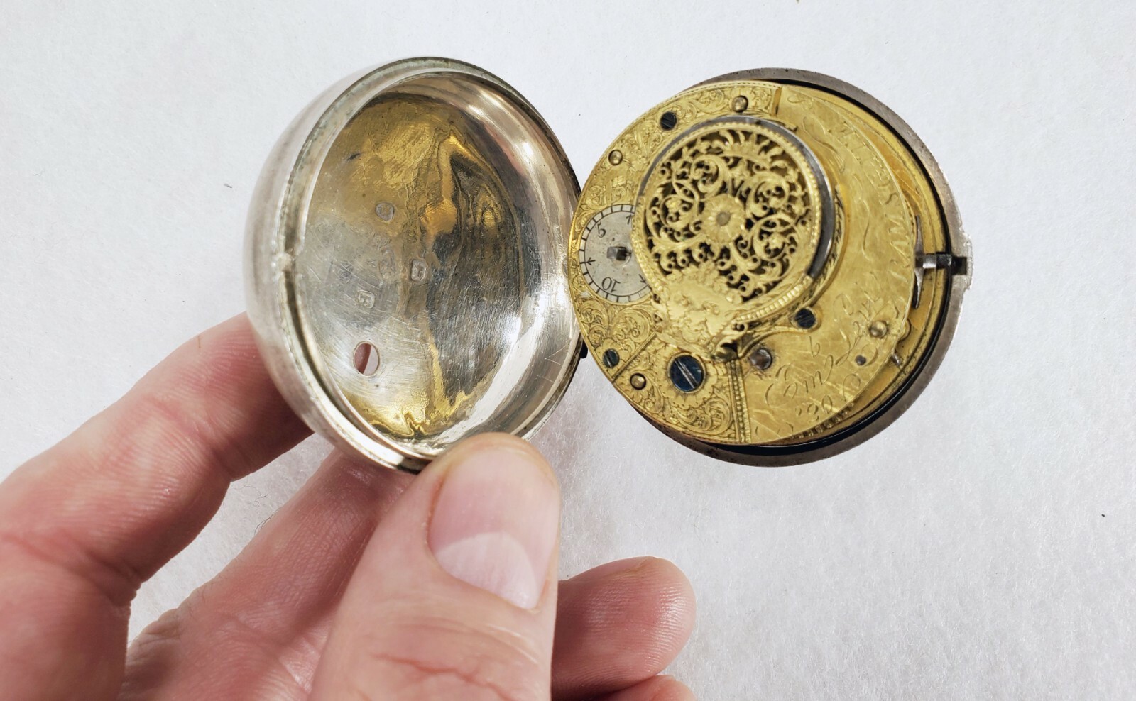 Antique English Silver Fusee & Chain Drive Pocket Watch E.M. LEVI ...