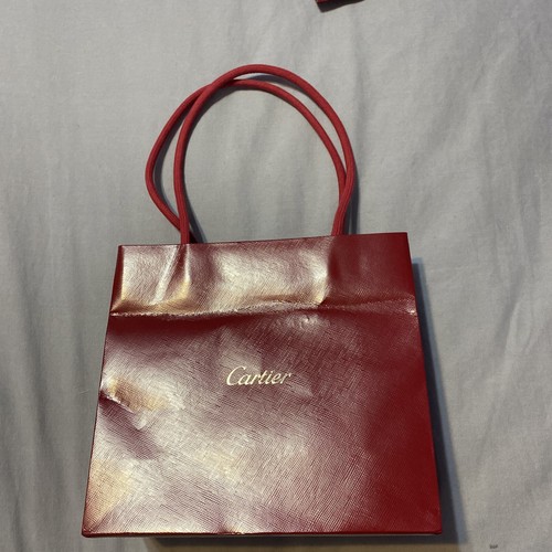 Authentic Cartier signature Small red paper gift bag only- 8inches x ...