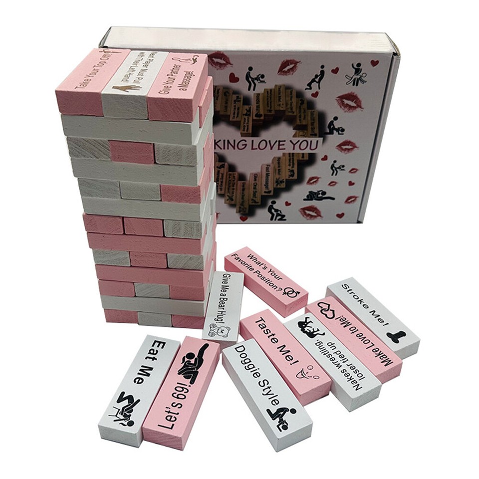 Valentine Tumbling Tower Stacking Blocks Games Couple Activities ...