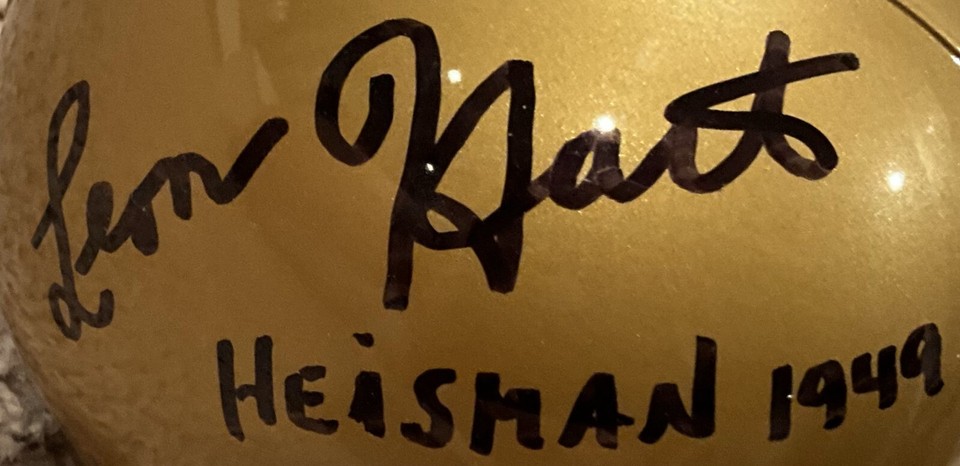 RARE Leon Hart Heisman 49 Signed Mini Helmet Notre Dame - CoA ...