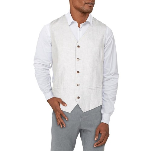 Cubavera Mens Delave Gray Slub Sleeveless Formal Suit Vest M BHFO 9994 ...