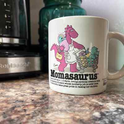 Vintage Momasaurus Coffee Mug 1987 Dinosaur Mom Mothers Day 80's Retro ...