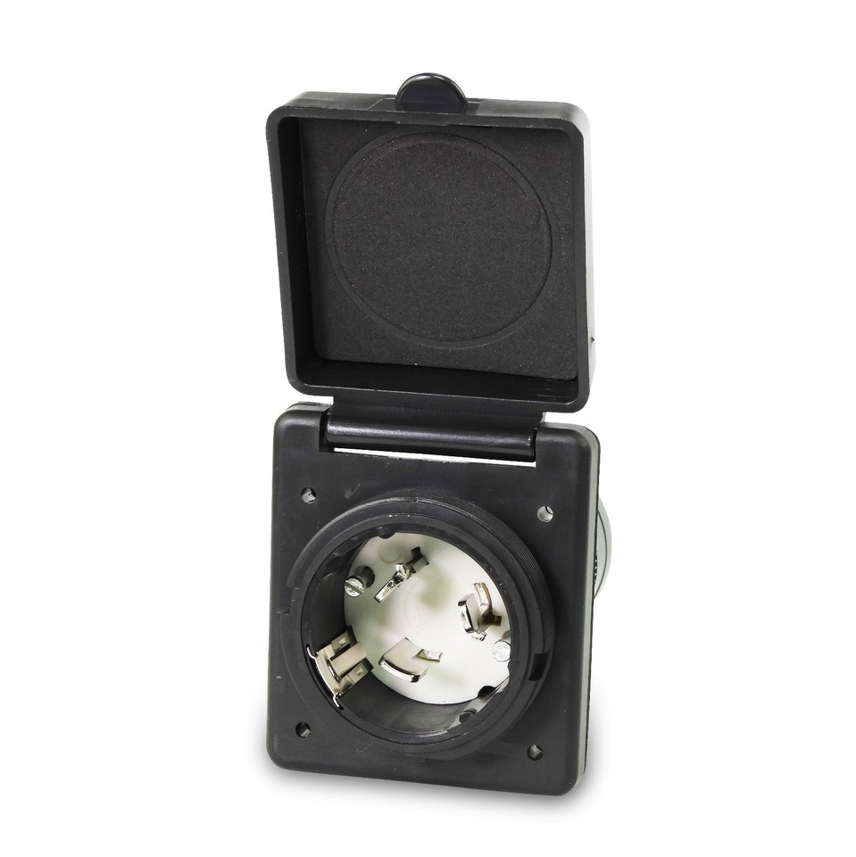 RV Power Inlet 50 Amp 125/250V Marine Twist Easy Lock Power Inlet Black ...
