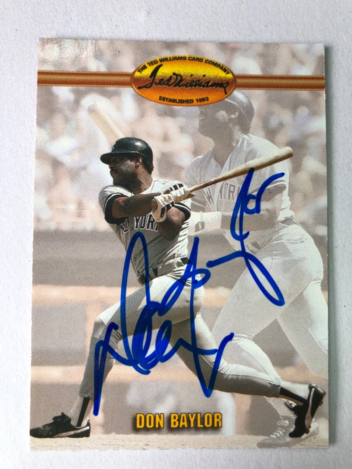 1993 Ted Williams Card Company Don Baylor Yankees Autographed Card #59 ...