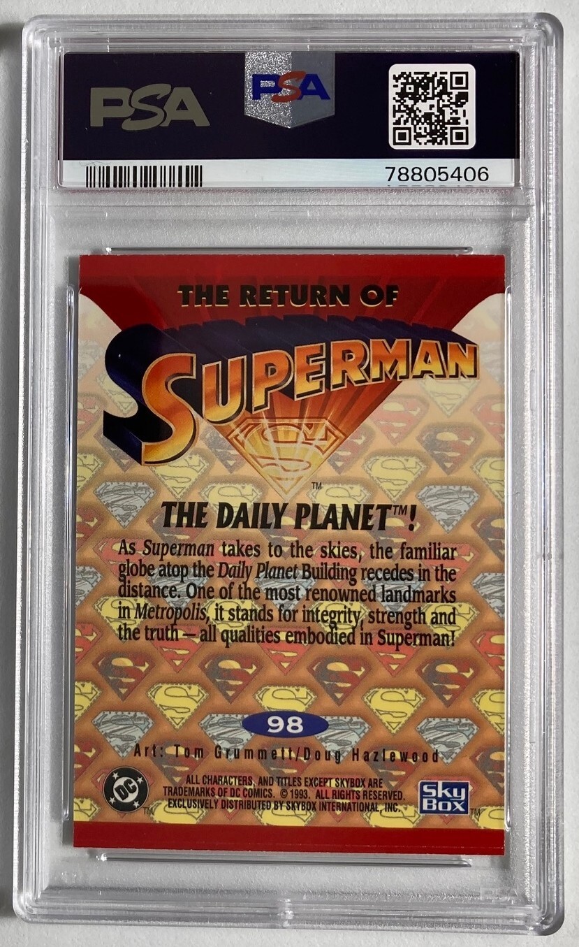 1993 Skybox The Return of Superman "The Daily Planet!" Card #98 PSA ...