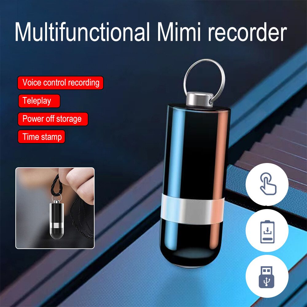 Mini KeyChain Audio Recorder Voice Activated MP3 Player Listening ...