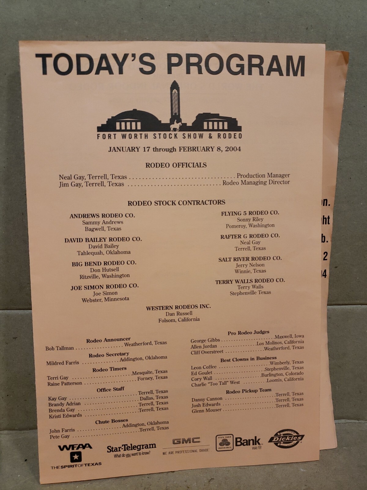 2004 Southwestern Exposition & Livestock Show Rodeo Program,Fort Worth ...