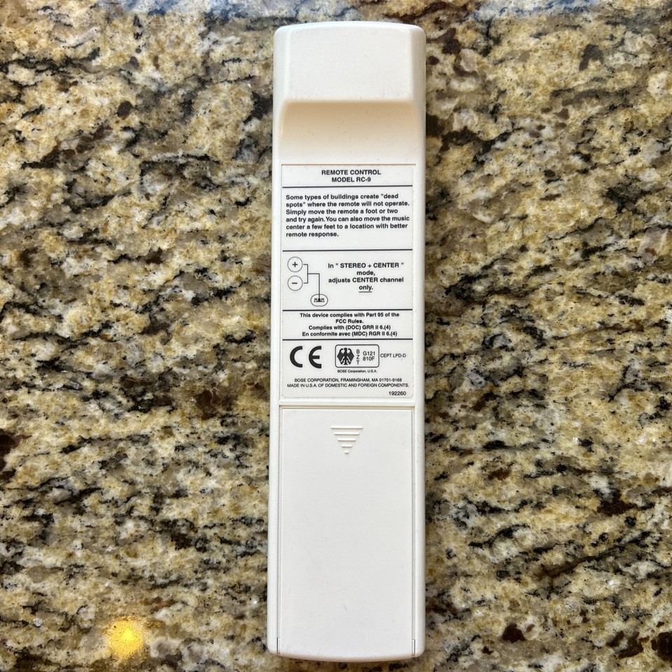 Bose RC-9 RF Wireless Remote Control For Lifestyle 20 25 30 Music ...