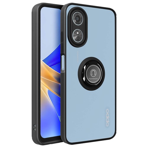 Oppo A17 Case Bi-material Metallic Ring Video Stand Black | eBay