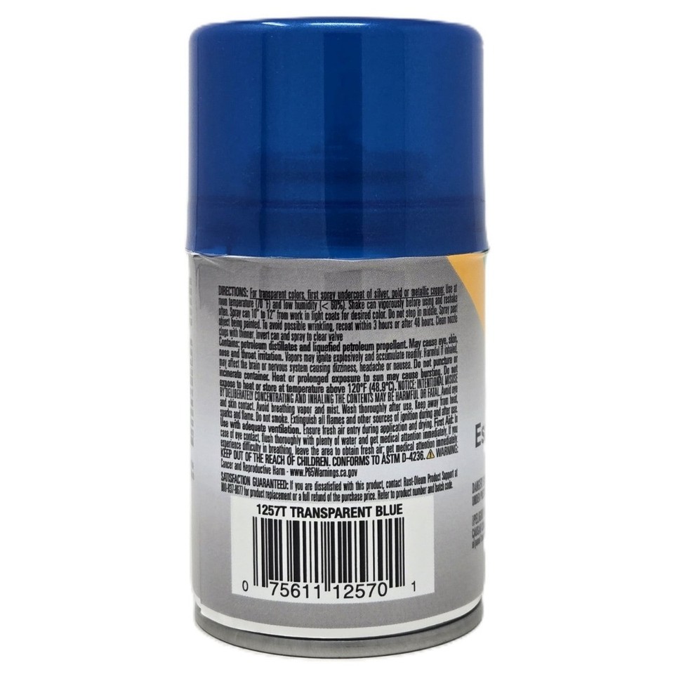 Testors Transparent Blue Enamel Spray Paint 3oz 1257T | eBay