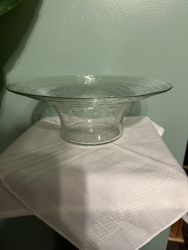 Vintage Steuben Green Threaded Uranium & Bubble Art Glass Bowl. What A ...