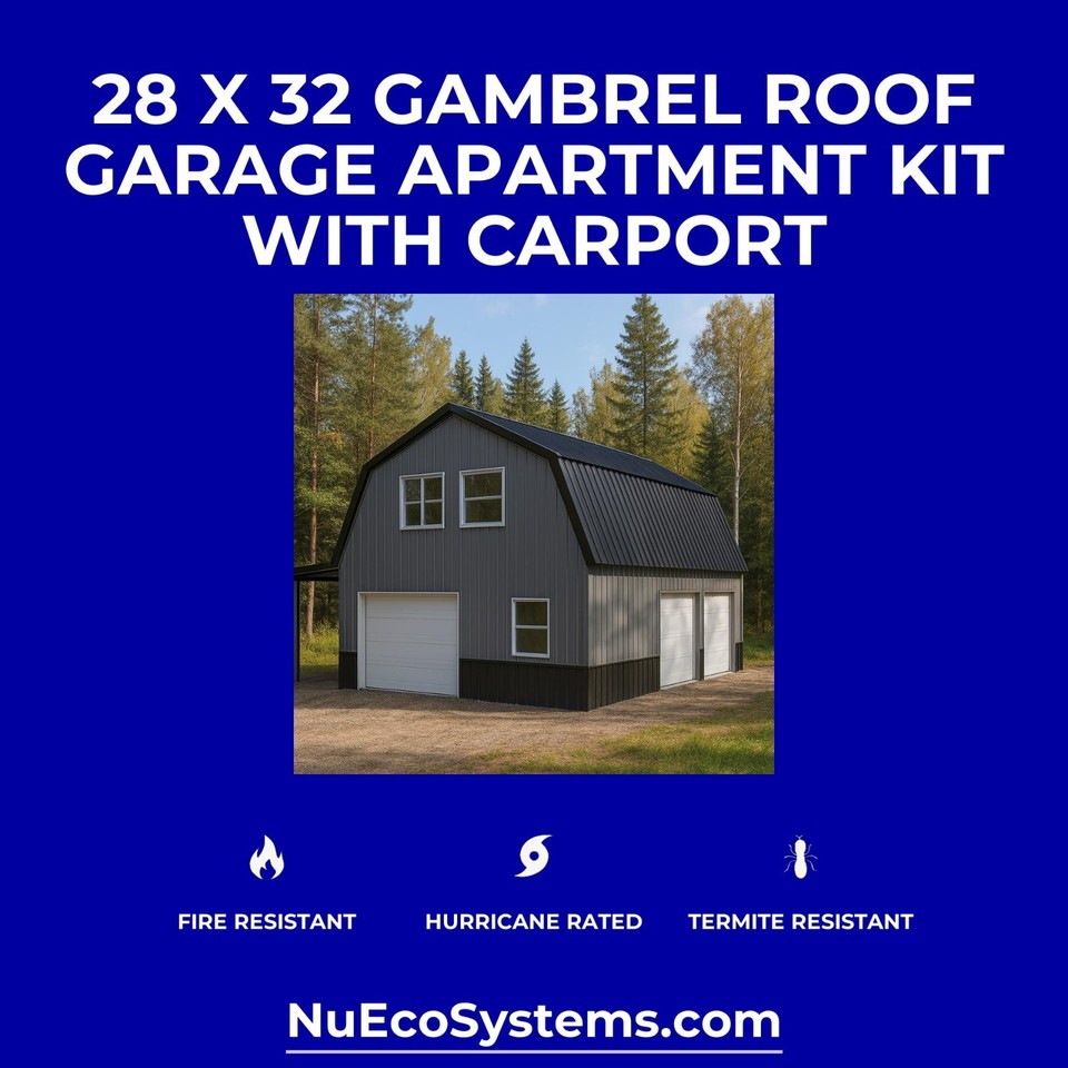 ADU KIT 30' x 24' x 19' Tall Lightweight Cold Formed Steel Garage ...