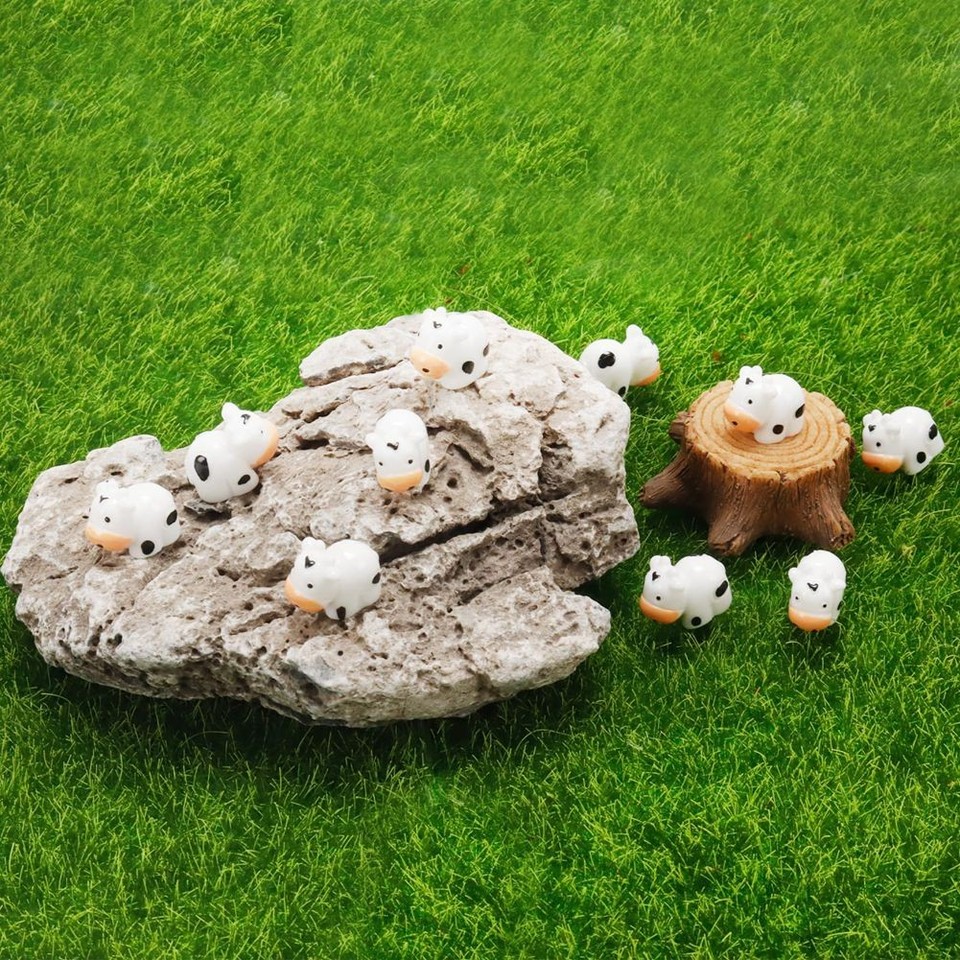 100 Pcs Cow Figurines Resin Cow Miniature Animals Figurines Fairy ...