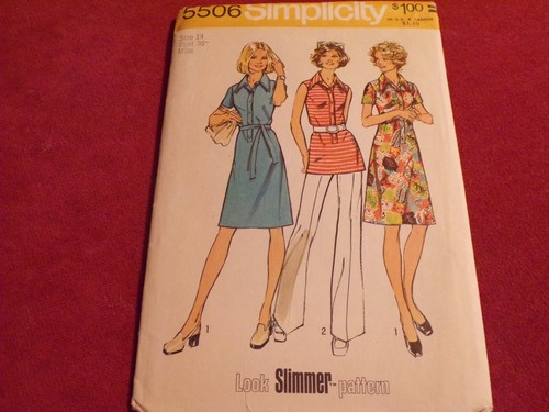 🌼 1973 SIMPLICITY #5506 - LADIES SHORT SLEEVE SHIRT DRESS & TUNIC ...