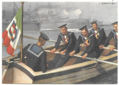 CARTOLINA MILITARE ,REGIA MARINA MILITARE - MARINAI - ILL.P. PULLINI ...